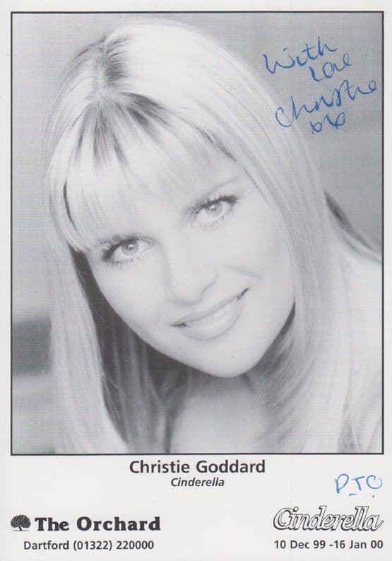 Christie Goddard of Shane Richie Cinderella Adult Pantomime Hand Signed ...