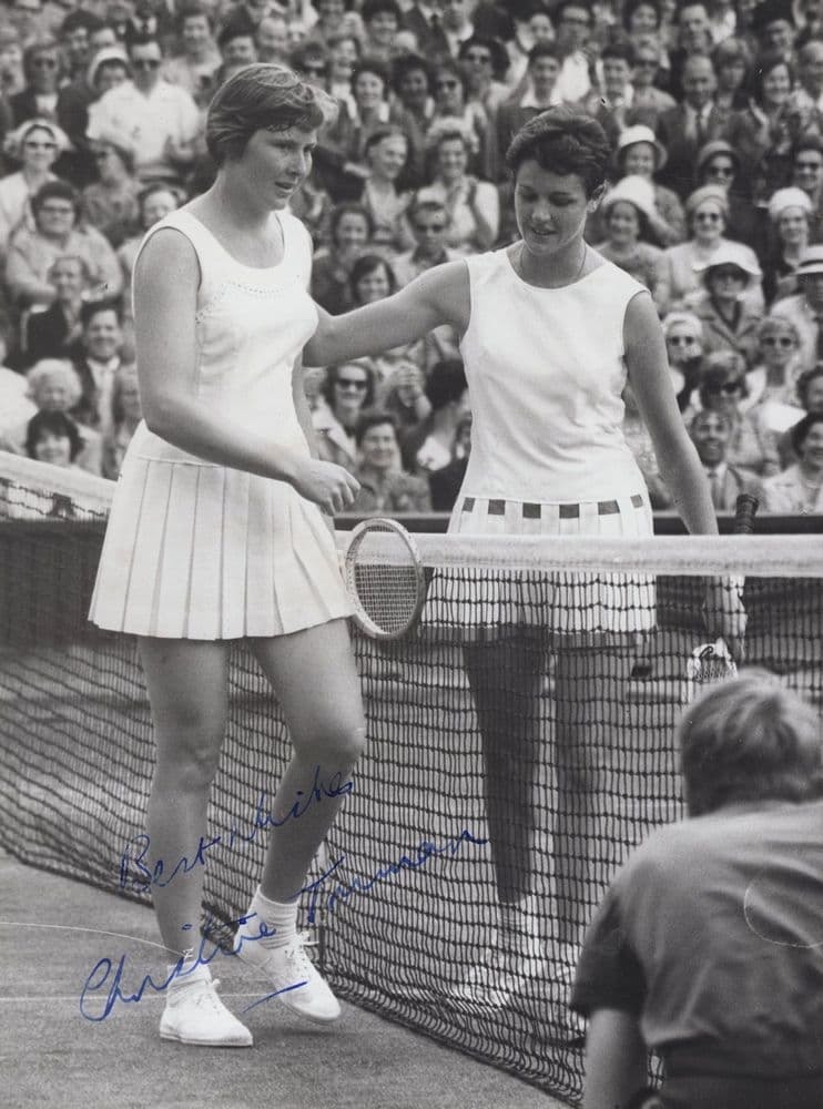 Christine Truman Wimbledon Tennis 1961 Hand Signed Press Photo