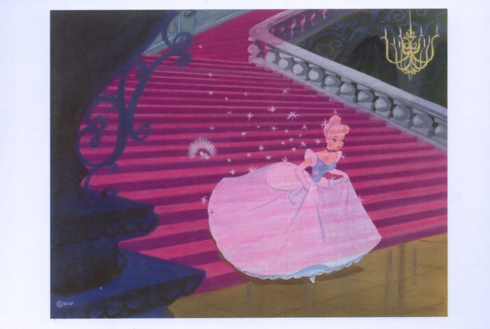 Cinderella Running Down Stairs Storyboard Film Movie Painting Postcard