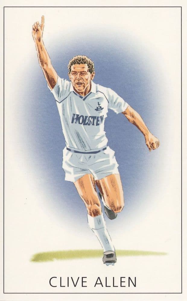 Clive Allen 1980s Spurs Tottenham Hotspur Stunning Painting Postcard