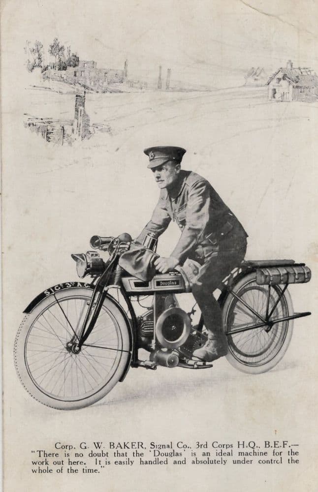Coldstream Guard Soldier Douglas Motorcycle Antique Bike Military ...