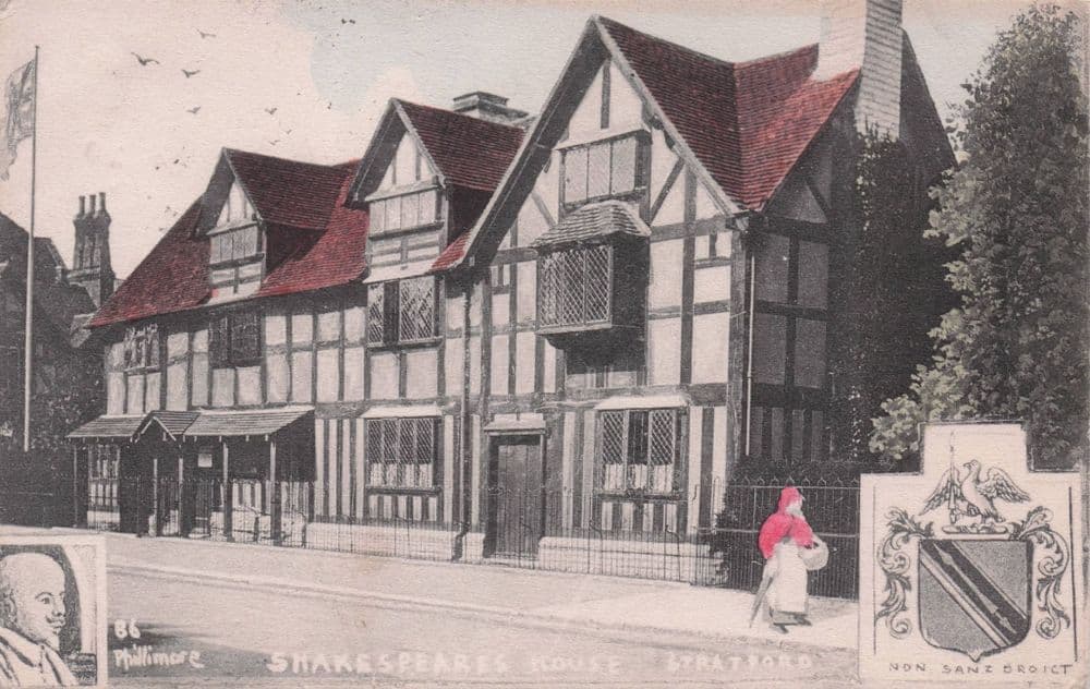 Colourful Lady at Shakespeare s House Stratford Phillimore Postcard