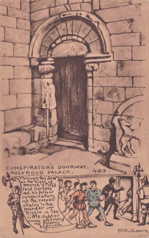 Conspirator s Doorway Murder Of Rizzio Holyrood Palace Phillimore Postcard