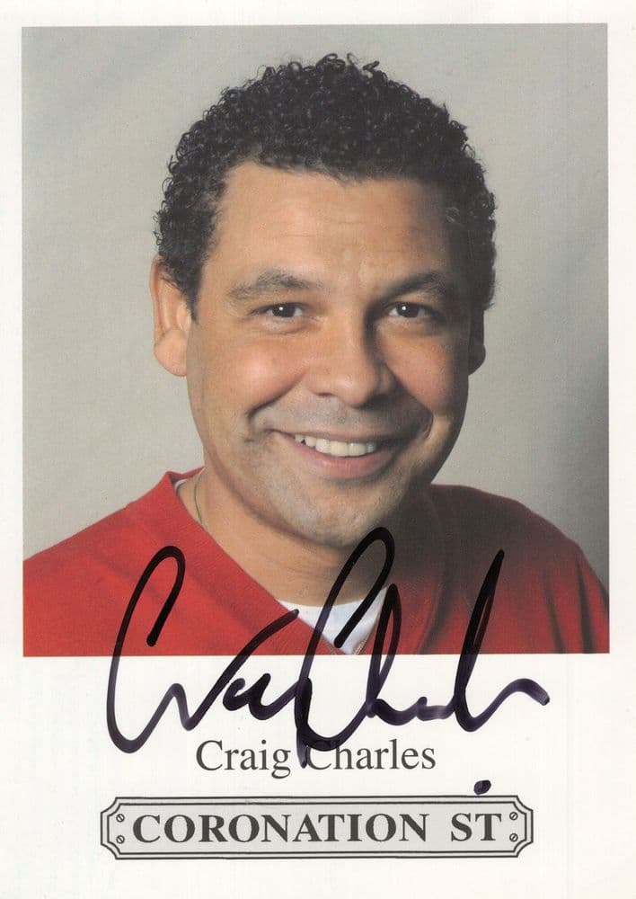 Craig Charles Coronation Street ITV Hand Signed ITV Cast Card Photo