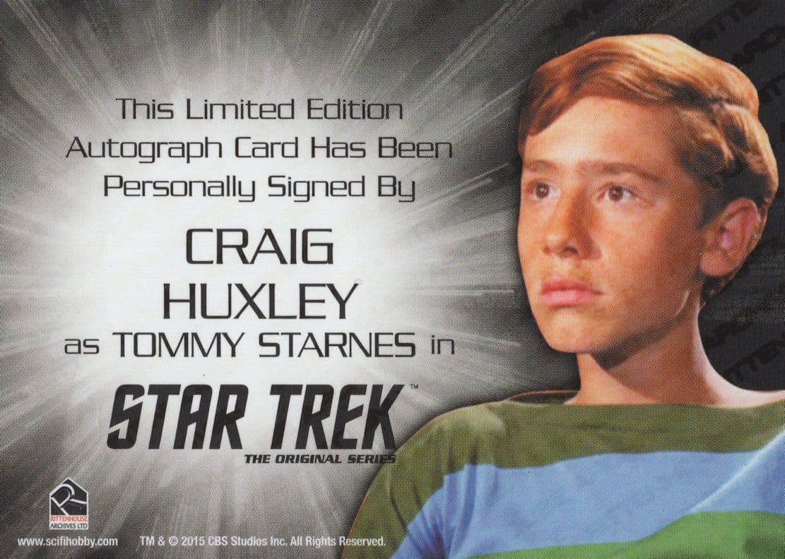 Craig Huxley Star Trek The Original Series Signed Autograph Card