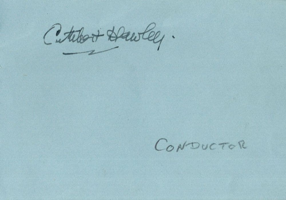 Cuthbert Hawley British Conductor Antique Autograph Page Signed