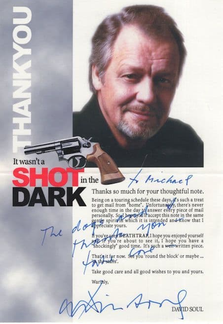 David Soul A Shot In The Dark Starsky & Hutch Hand Signed Photo