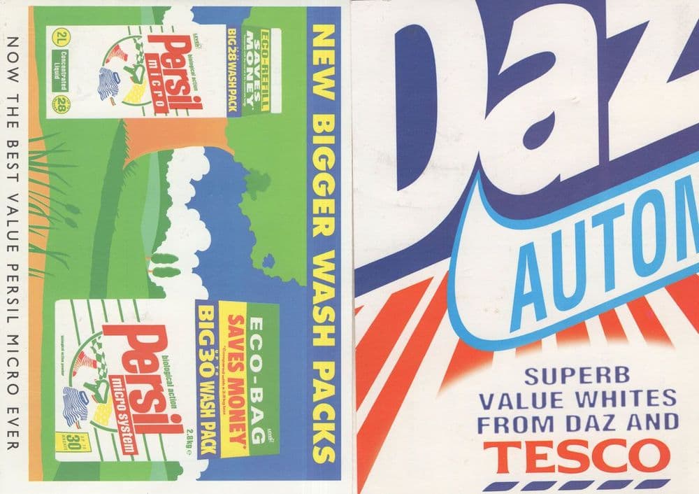 Daz Washing Machine Powder Tescos Advertising 2x Postcard