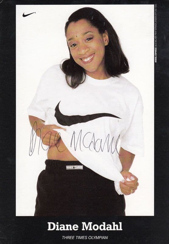 Diane Modahl Olympic Games Gold Medallist Large Hand Signed Photo