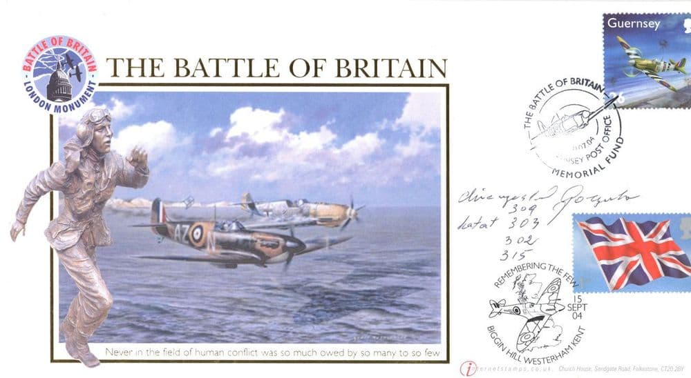 Donald Hulbert 257 501 Squadron Pilot WW2 Battle Of Britain Hand Signed FDC