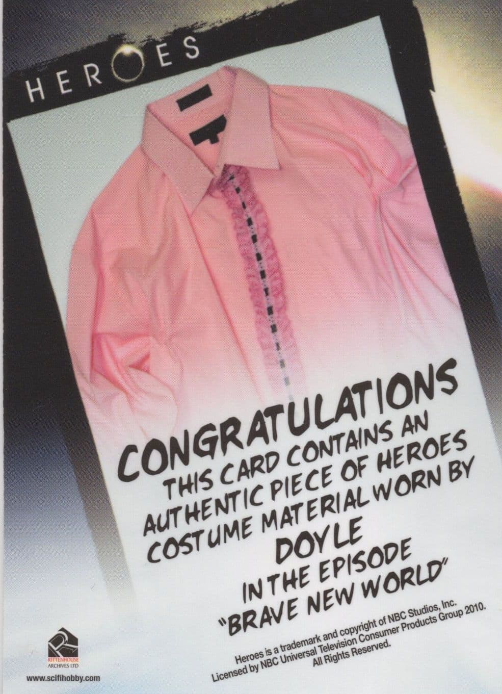 Doyle Samuel Sullivan Heroes TV Show Real Costume Card
