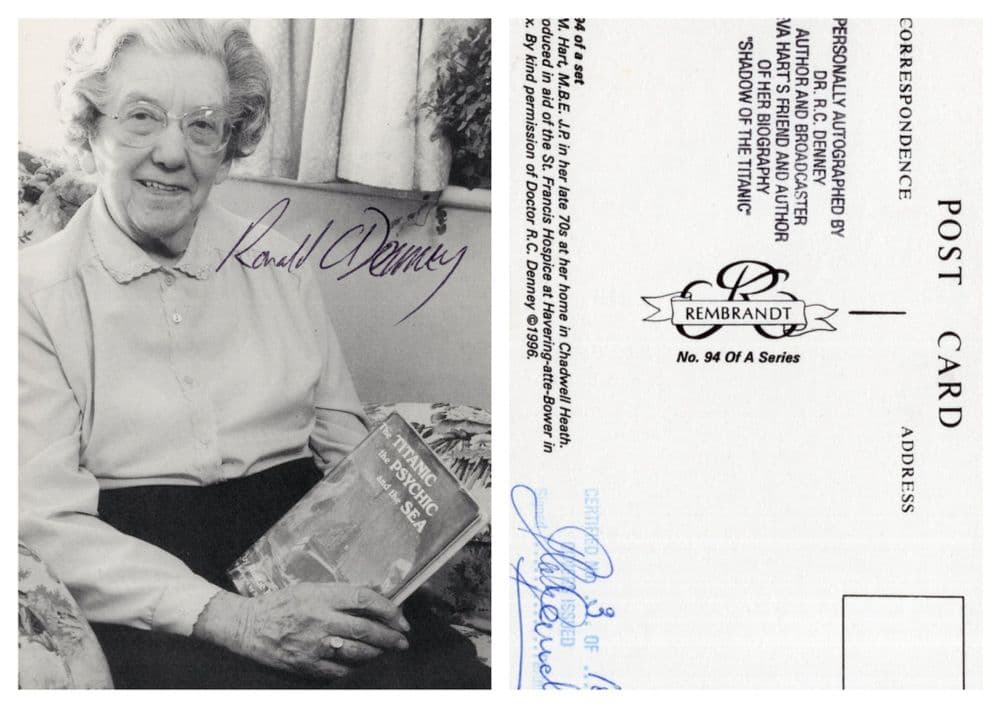 Dr Ronald Denney of Eva Hart Titanic Ship Survivor Book Hand Signed ...