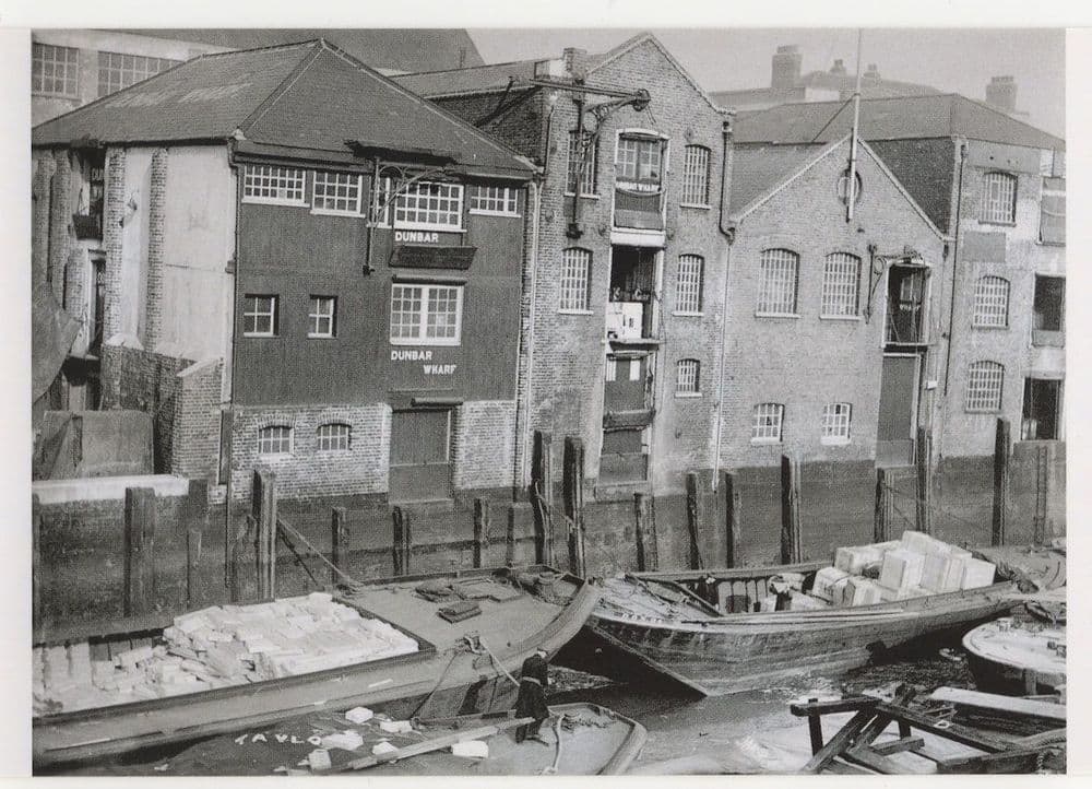 Dunbar Wharf Barges 1940s London Ship Award Photo Postcard