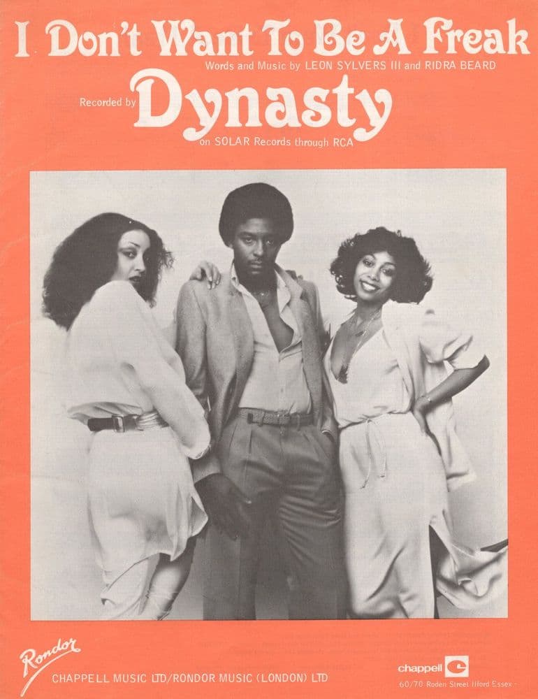 Dynasty I Don t Want To Be A Freak 1970s Disco Soul Sheet Music