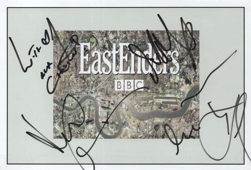 Eastenders TV Show Quadruple BBC 8x5 Hand Signed Photo