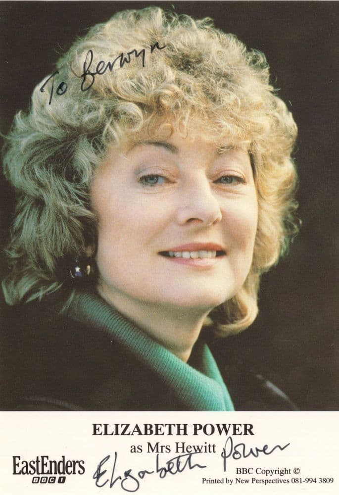Elizabeth Power as Mrs Hewitt Eastenders Hand Signed Cast Card Photo