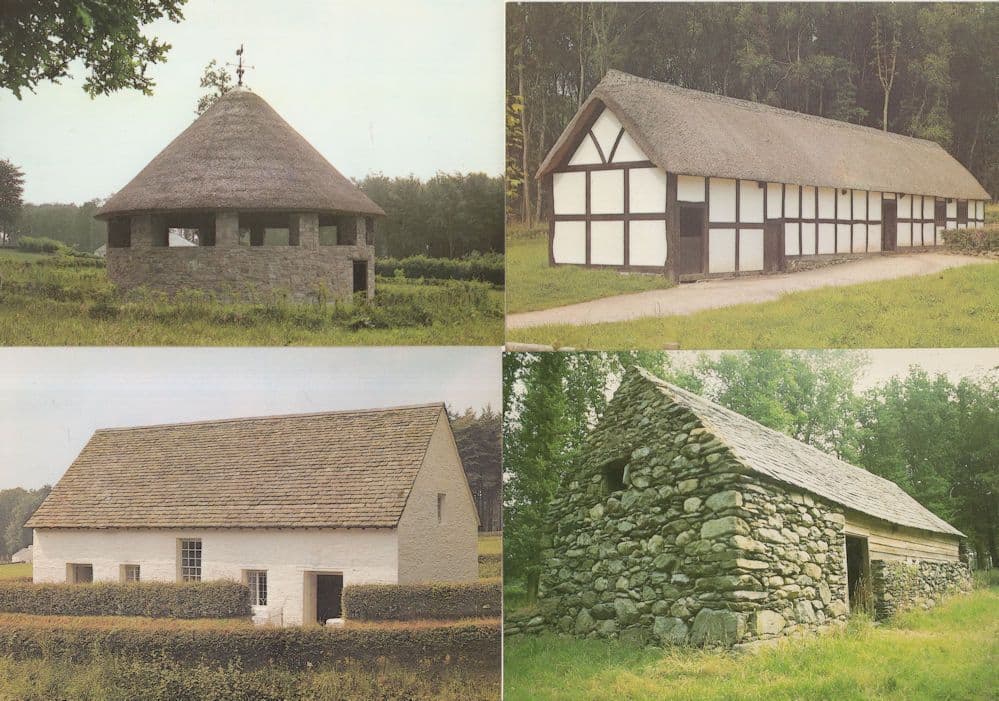 Farm House Cornmill Cruck Barn 4x Welsh Folk Museum Postcard s