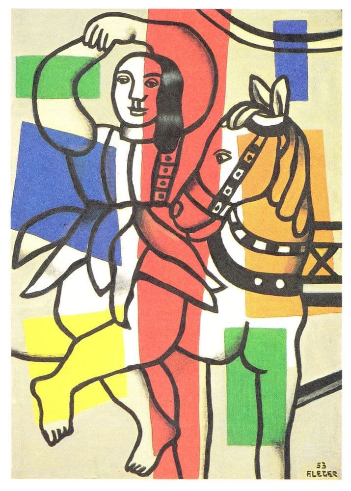 Fernard Leger Dancer With Horse Painting Postcard