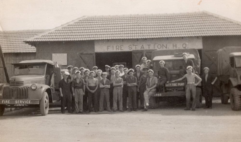 Fire Station Military WW1 Photo Plain Back Postcard