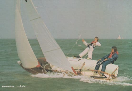 Five O Five Five-O-Five Sailing 1970s Trapeze Reaching Dinghy Postcard