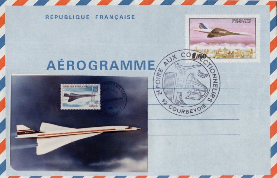French Francais Aircraft Aerogramme 1992 Rare Cover