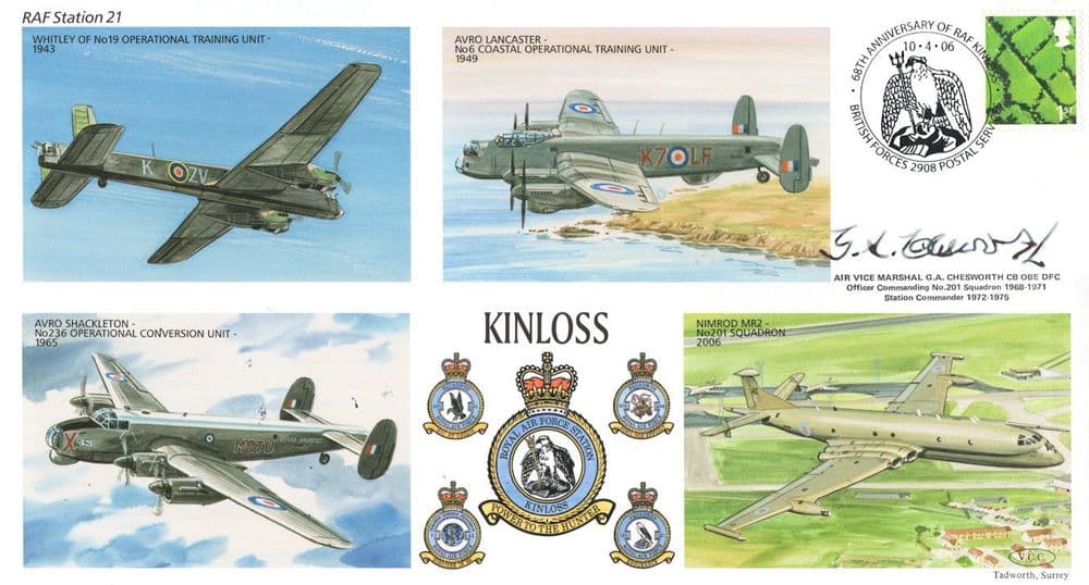 GA Chesworth of 201 Squadron Kinloss Map Hand Signed Limited to 100 FDC