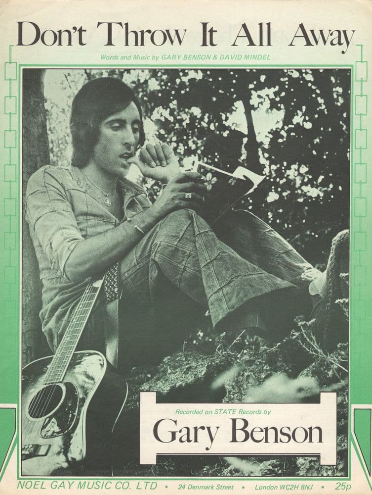 Gary Benson Don t Throw It All Away Noel Gay London Sheet Music