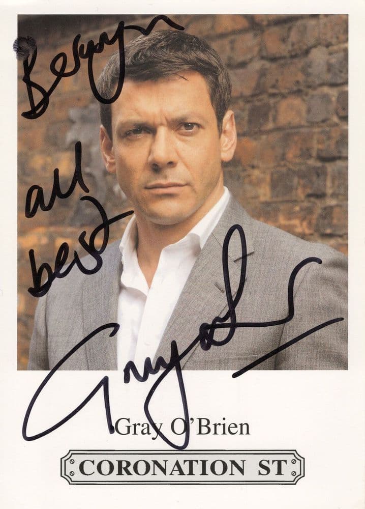 Gary O Brien Coronation Street RARE Hand Signed Cast Card Photo