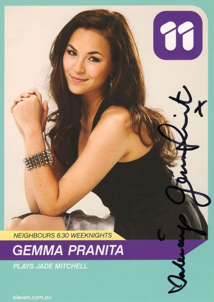 Gemma Pranita as Jade Mitchell Neighbours Hand Signed Cast Card Photo