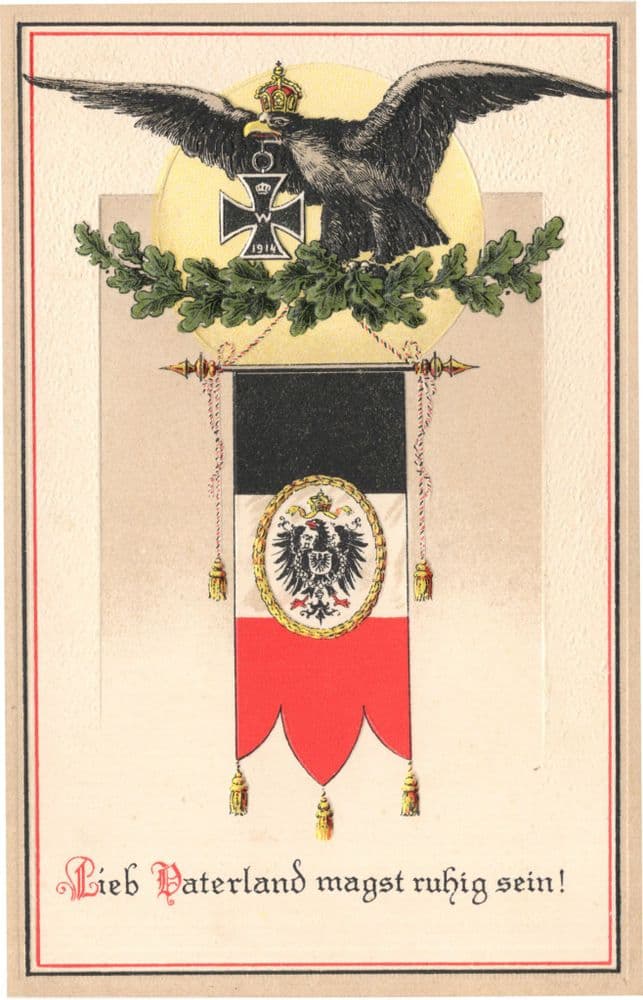 German WW1 Eagle Relief Lieb Paterland Magst Ruhig Sein War Postcard