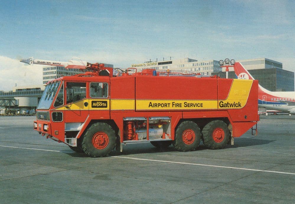 Gloster Saro Javelin Foam Tender Gatwick Airport Fire Engine Postcard