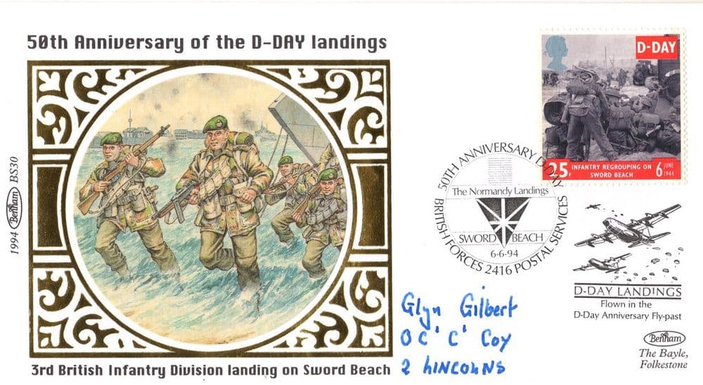 Glyn Gilbert Bermuda Medal Soldier of WW2 Army D-Day Landings Hand ...
