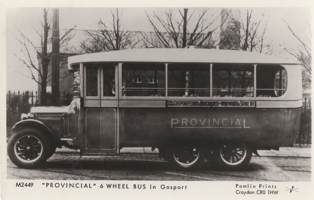 Gosport 6 Wheel Bus Tram Provincial Rare Transport Postcard