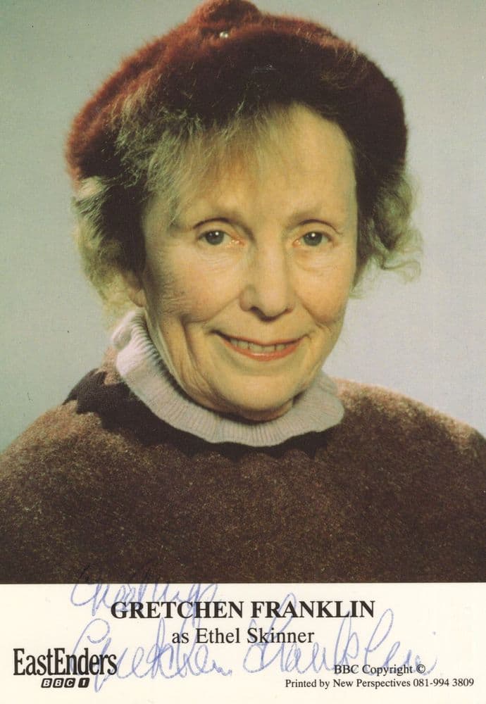 Gretchen Franklin as Ethel Skinner Eastenders Hand Signed Cast Photo