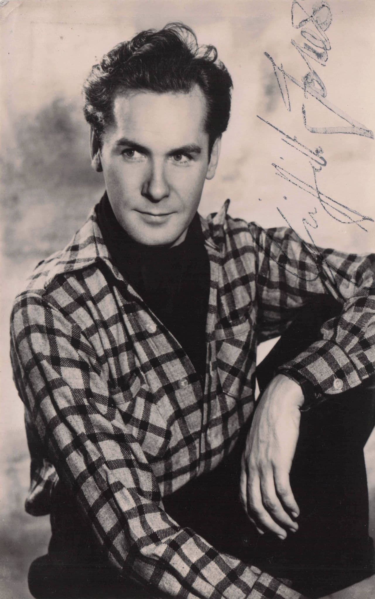 Griffith Jones 1950s Welsh Actor Hand Signed Old Photo