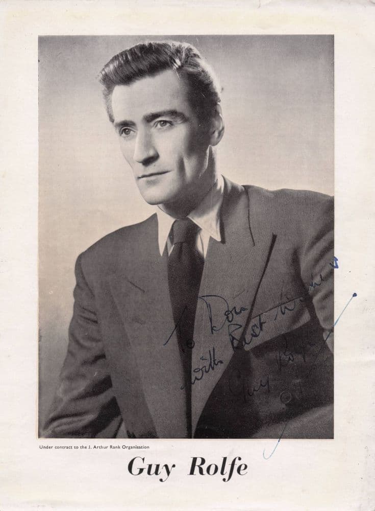 Guy Rolfe Ivanhoe Film Actor Large Antique Hand Signed Photo