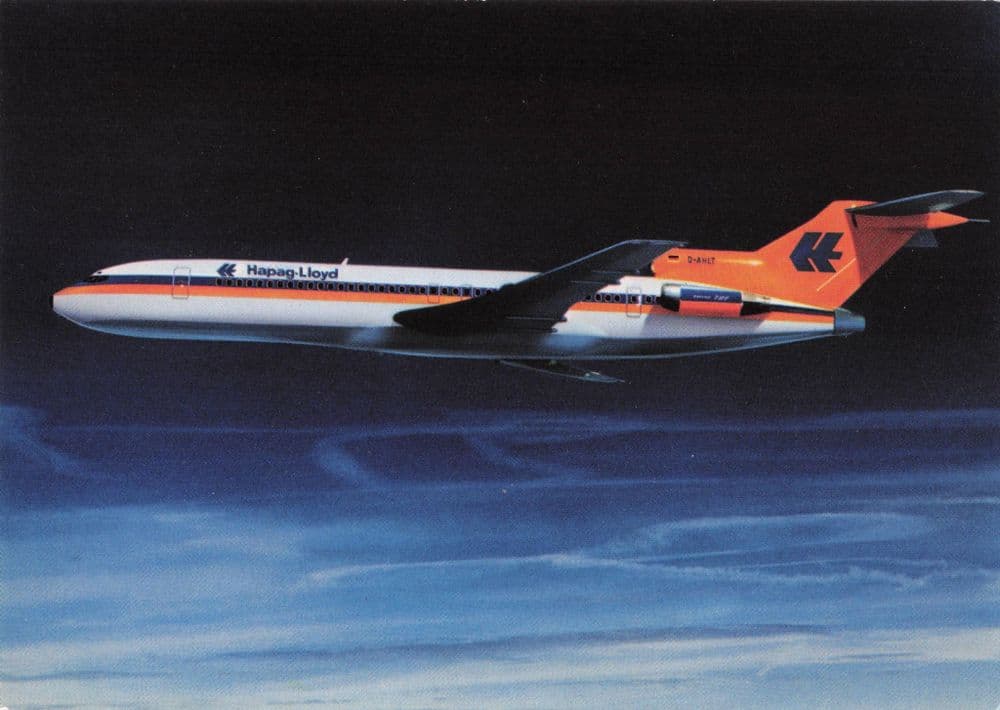 Hapag Lloyd Boeing Jet 727-200 Plane Aircraft 1980s Postcard