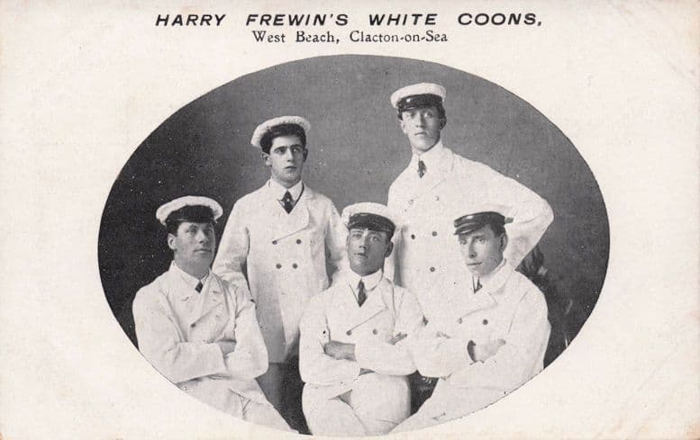 Harry Frewin s White Coons Clacton On Sea Old Entertainers Postcard