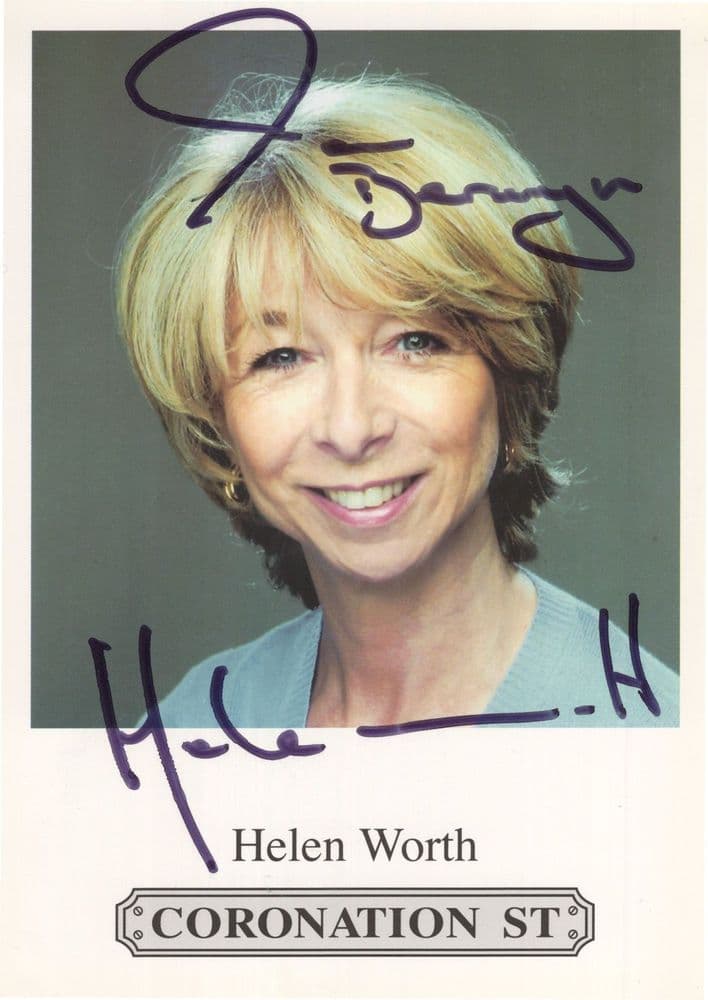 Helen Worth Coronation Street ITV Hand Signed Cast Card Photo