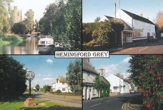 Hemingford Grey Village Stores Sign Pub Cambridge Postcard