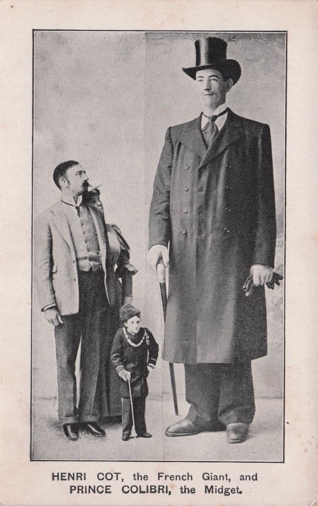 Henri Cot French Giant Prince Colibri Circus Midget Old Postcard