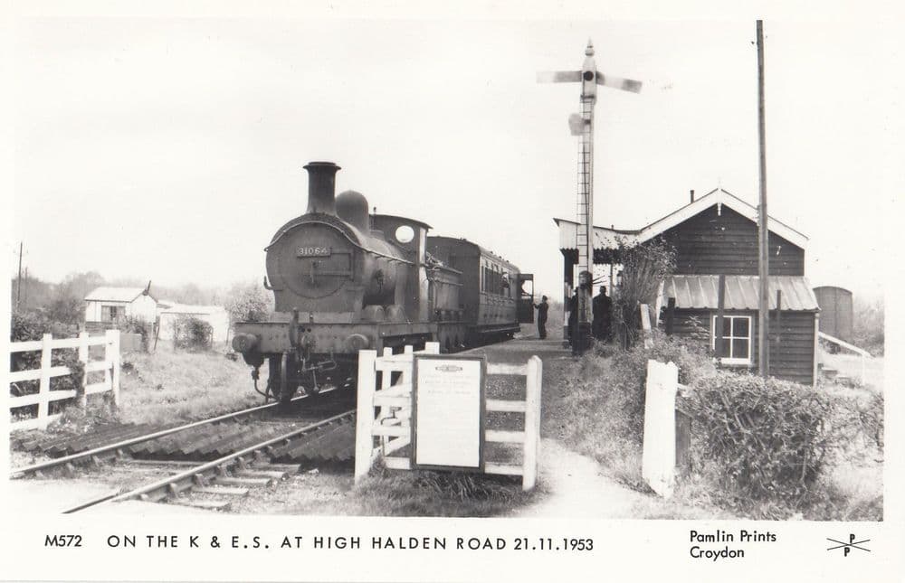 High Halden Road Kent Railway Station Train Real Photo Postcard