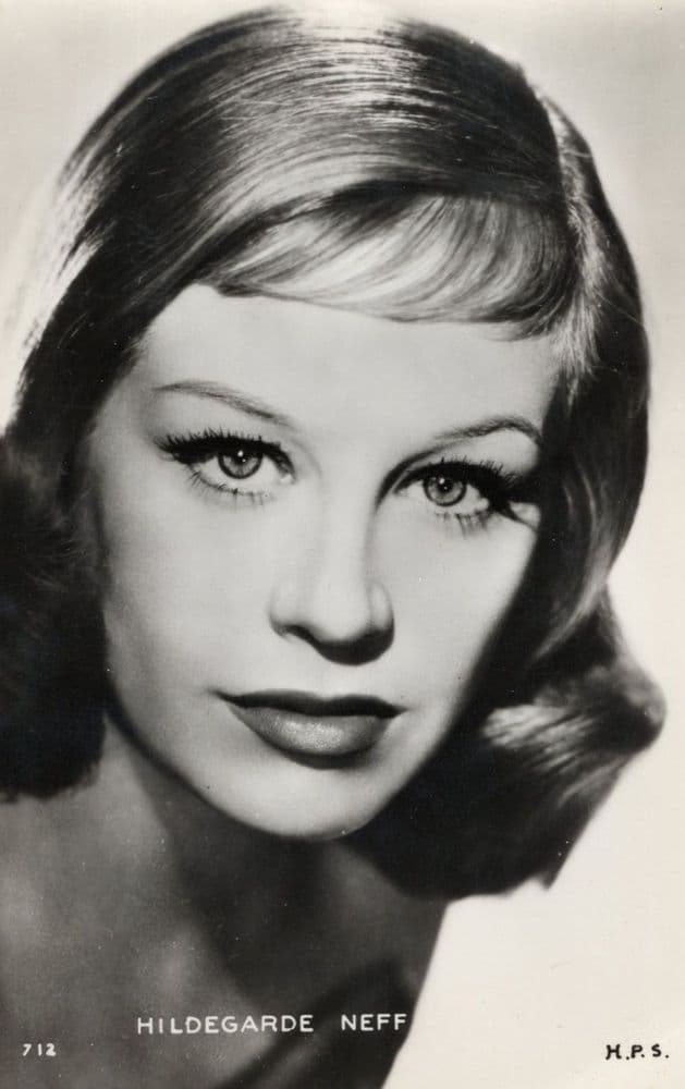 Hildegarde Neff German Film Actress Real Photo Postcard