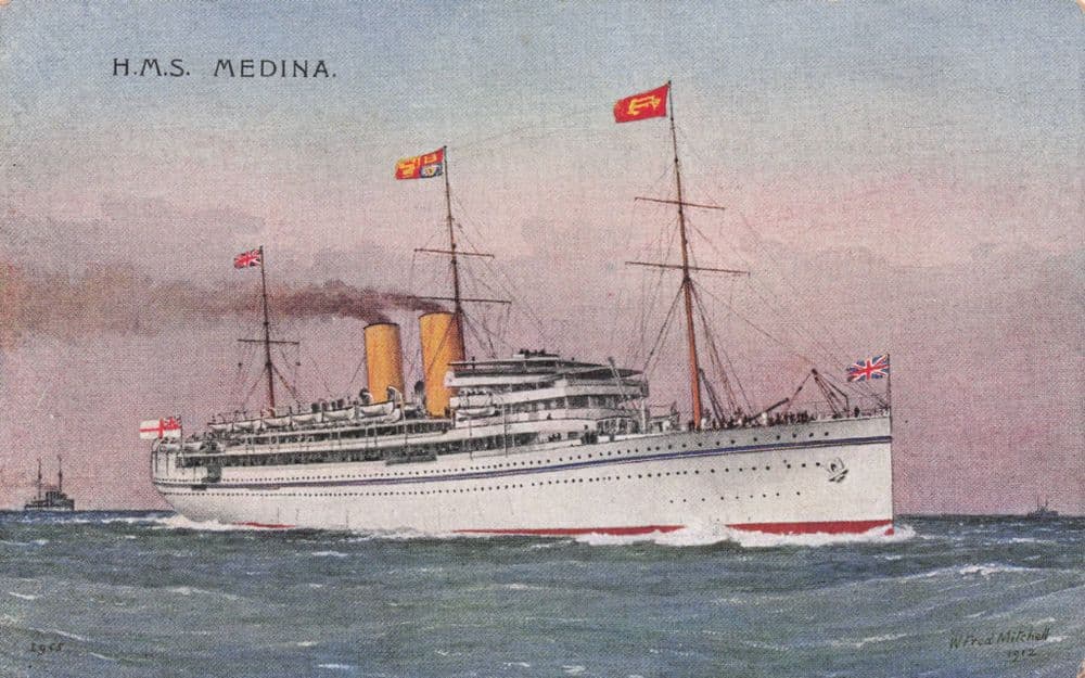 HMS Medina Salmon Publishers Antique RARE Royal Ship Postcard