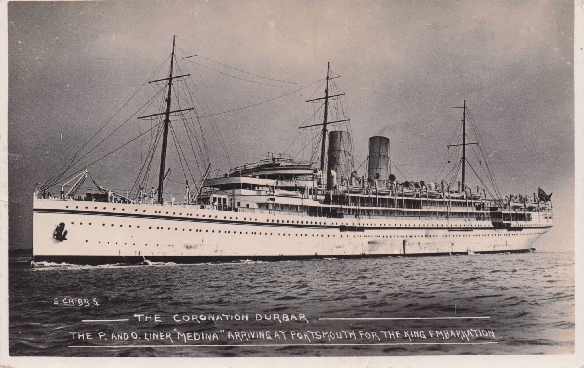 HMS P&O Medina 1911 Portsmouth King George V Coronation Old Ship RPC ...