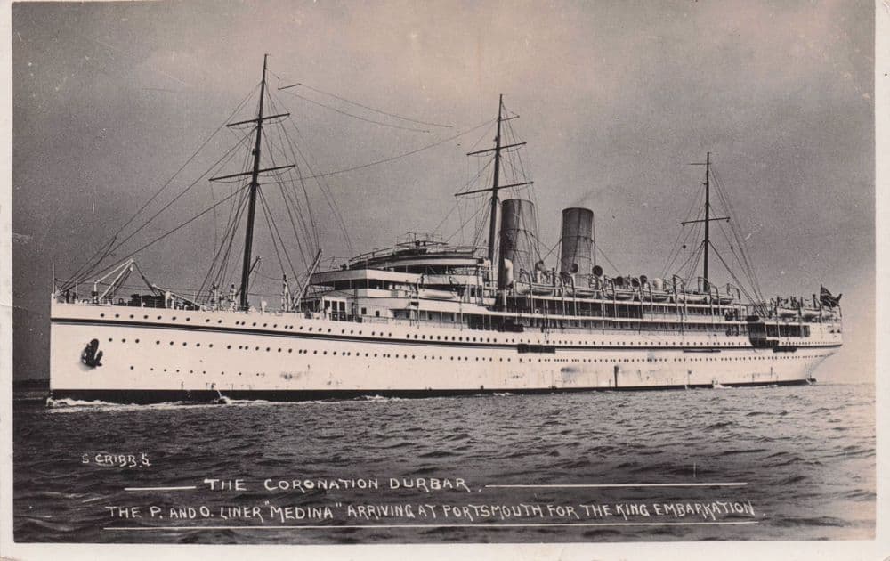 HMS P&O Medina 1911 Portsmouth King George V Coronation Old Ship RPC ...