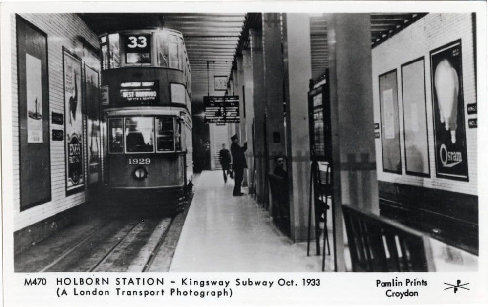 Holborn London Tube Station in 1933 Train Transport Photo Postcard