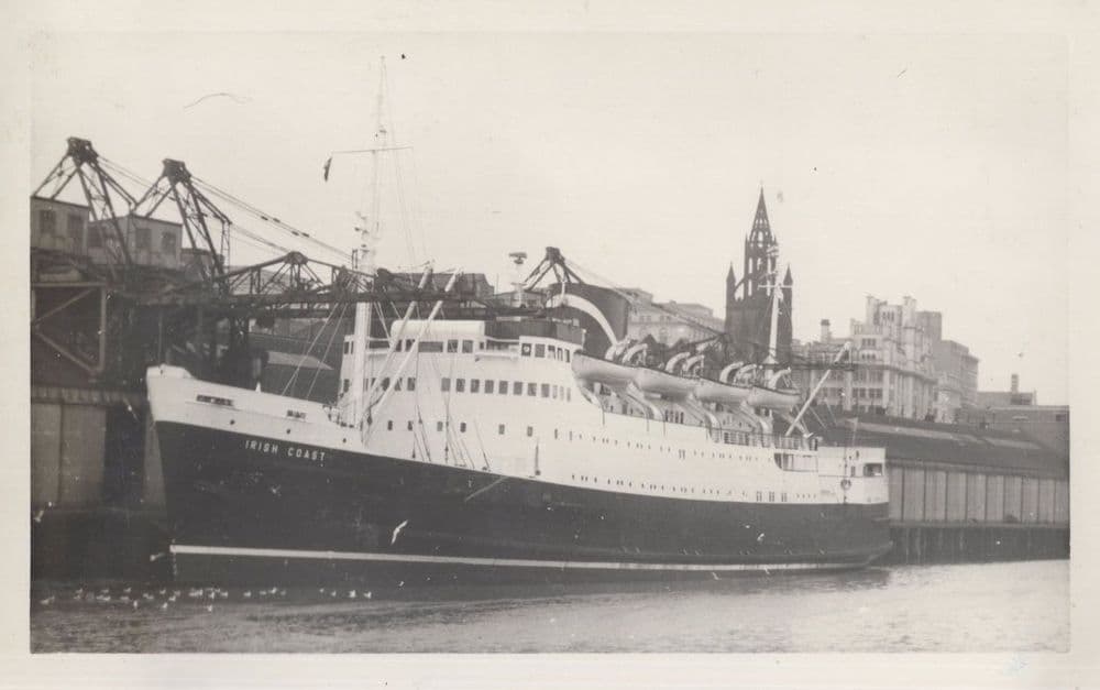Irish Coast Vintage Ferry Ship Rare Photo