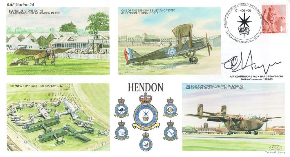 Jack Hargreaves Military Station Commander Hendon RAF Hand Signed FDC