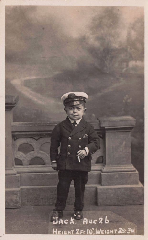Jack Midget Dwarf Military Army Sailor Smoking Comic Old RPC Postcard